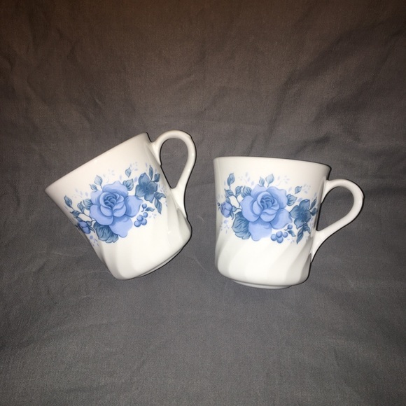 Corningware | Kitchen | Vintage Corningware Blue Velvet Rose Tea Cups 2 ...